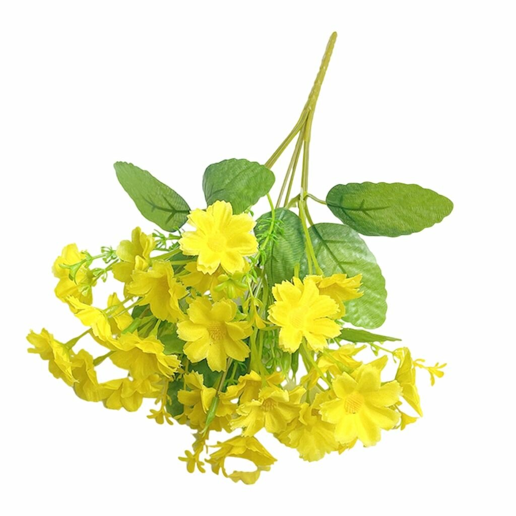 Имитация букета из 28 маленьких ромашек желтого цвета