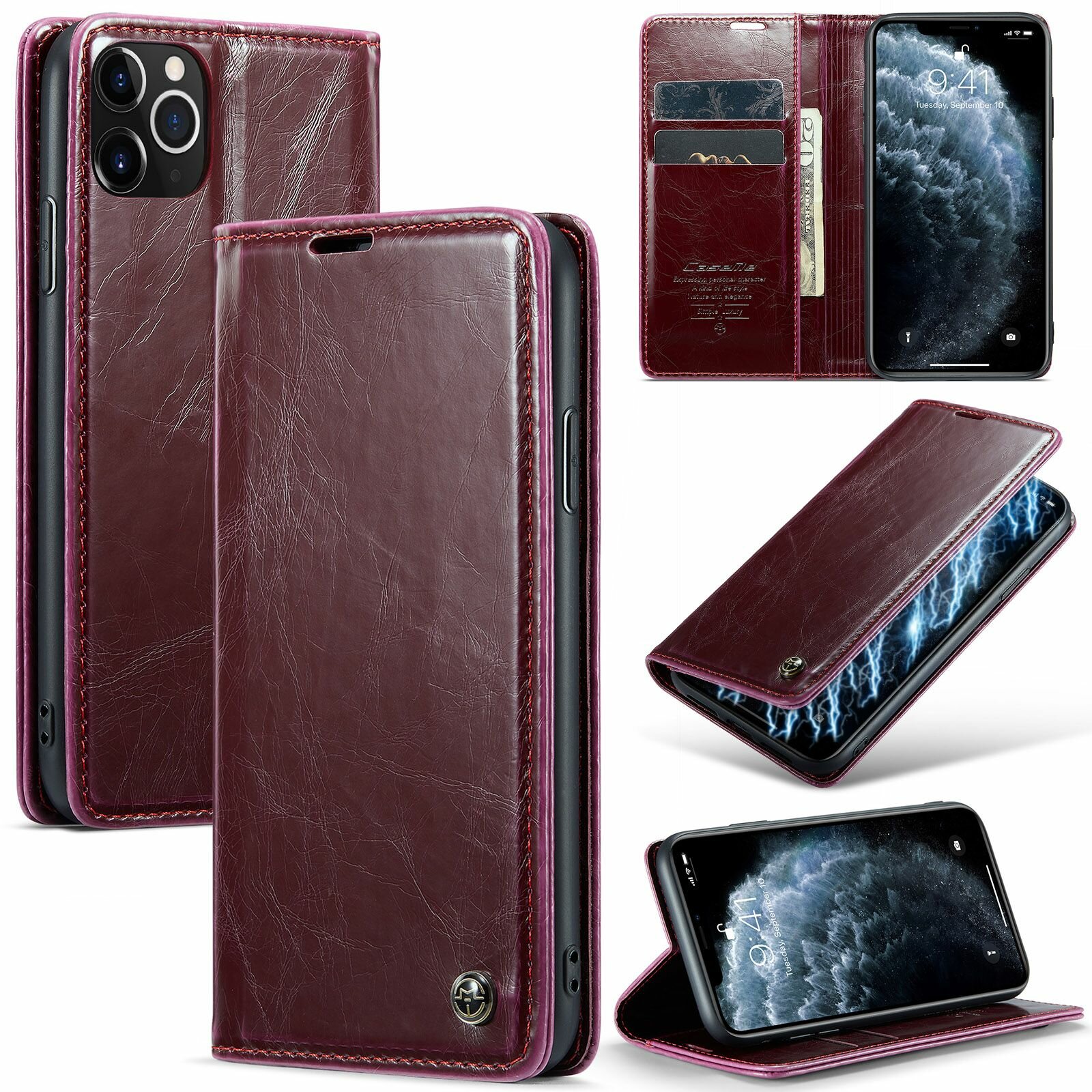 Чехол книжка CaseMe для Apple iPhone 11 Pro Max / Aйфон 11 про макс Кожаный,