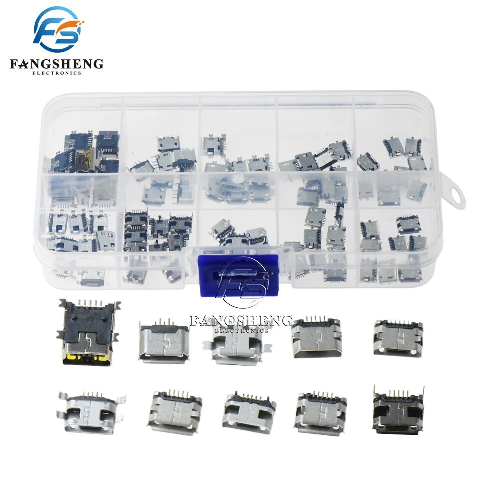 100 шт./компл. 10 моделей Micro USB MINI USB женский Android аксессуары для зарядки мобильного телефона Разъем Разъем MP3/4/5