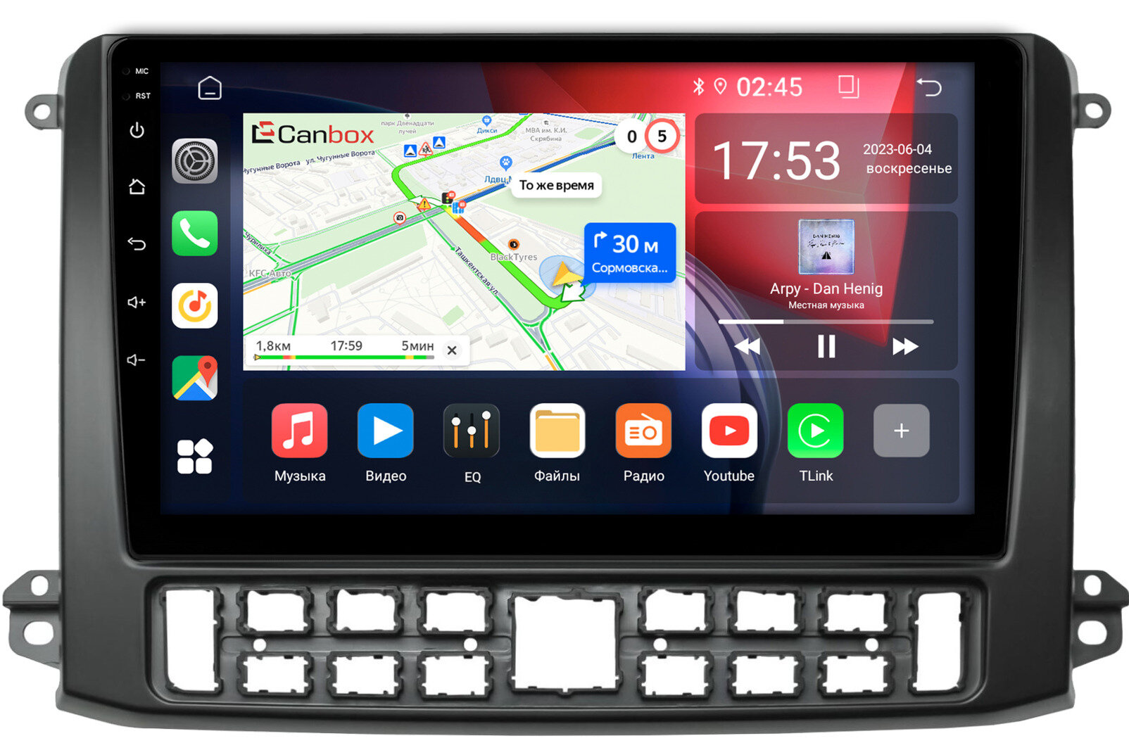 Штатная магнитола GAZ Газел НН (Gazele NN) (черная) Canbox GTR10-0551 4/64 на Android 10 (IPS, DSP, CarPlay)