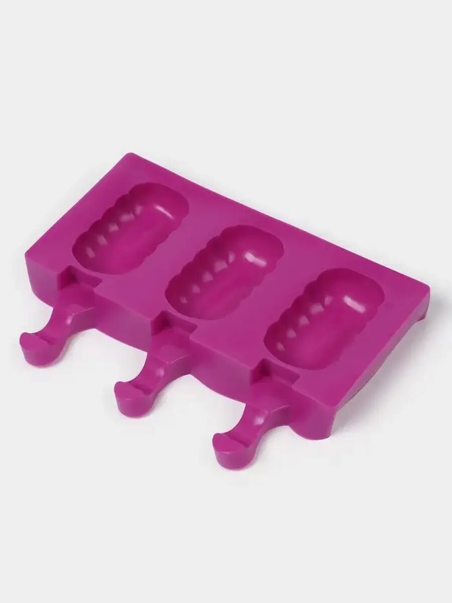 Форма для мороженого «Эскимо волна», силикон, 19.4×13 см, 3