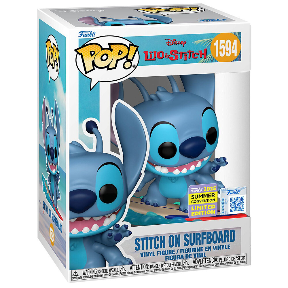 Коллекционная фигурка Funko POP! Stitch on surfboard \ Стич на серфе из мультфильма Лило и Стич