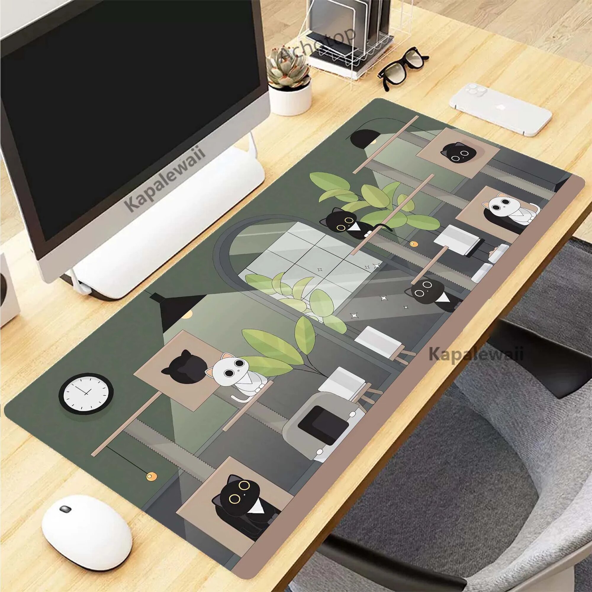 Красочный розовый коврик для мыши Kawaii, игровой коврик для клавиатуры, коврик для мыши XXL, резиновый ковер с замкнутым краем, коврик для мыши 900x400 мм