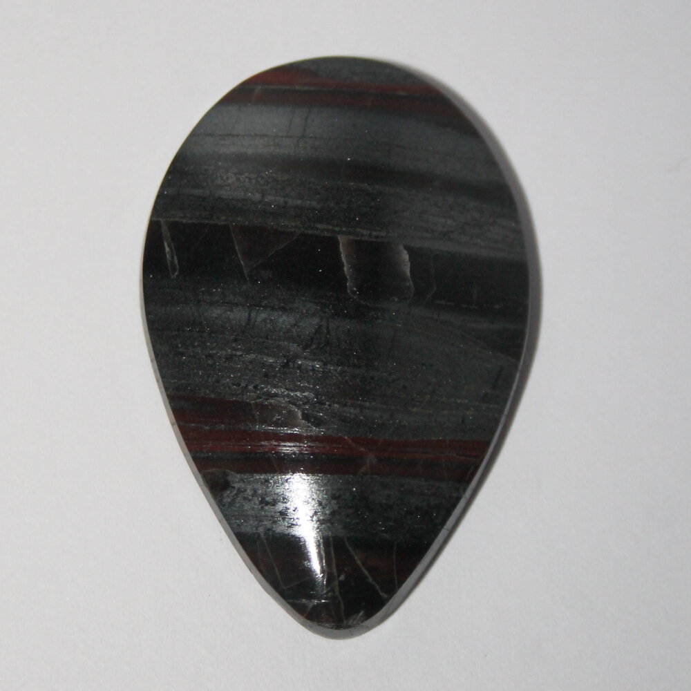 Кабошон джеспилит, гематит, 39х25х3 мм, Кривой Рог, «True Stones»