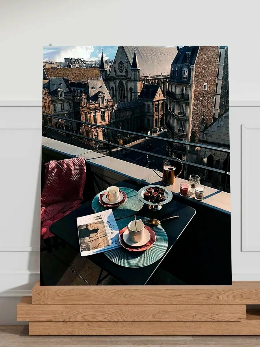 Картина "Завтрак в париже", для интерьера 30х40см 1шт.