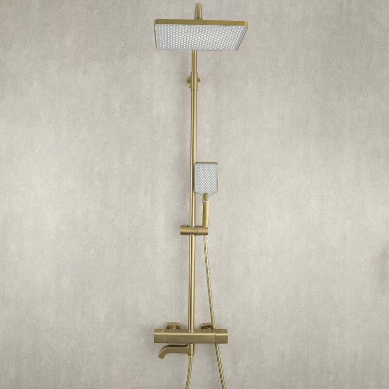 Душевая система Gappo G2491-3, с термостатом, верхний тропический душ, сатин золотой