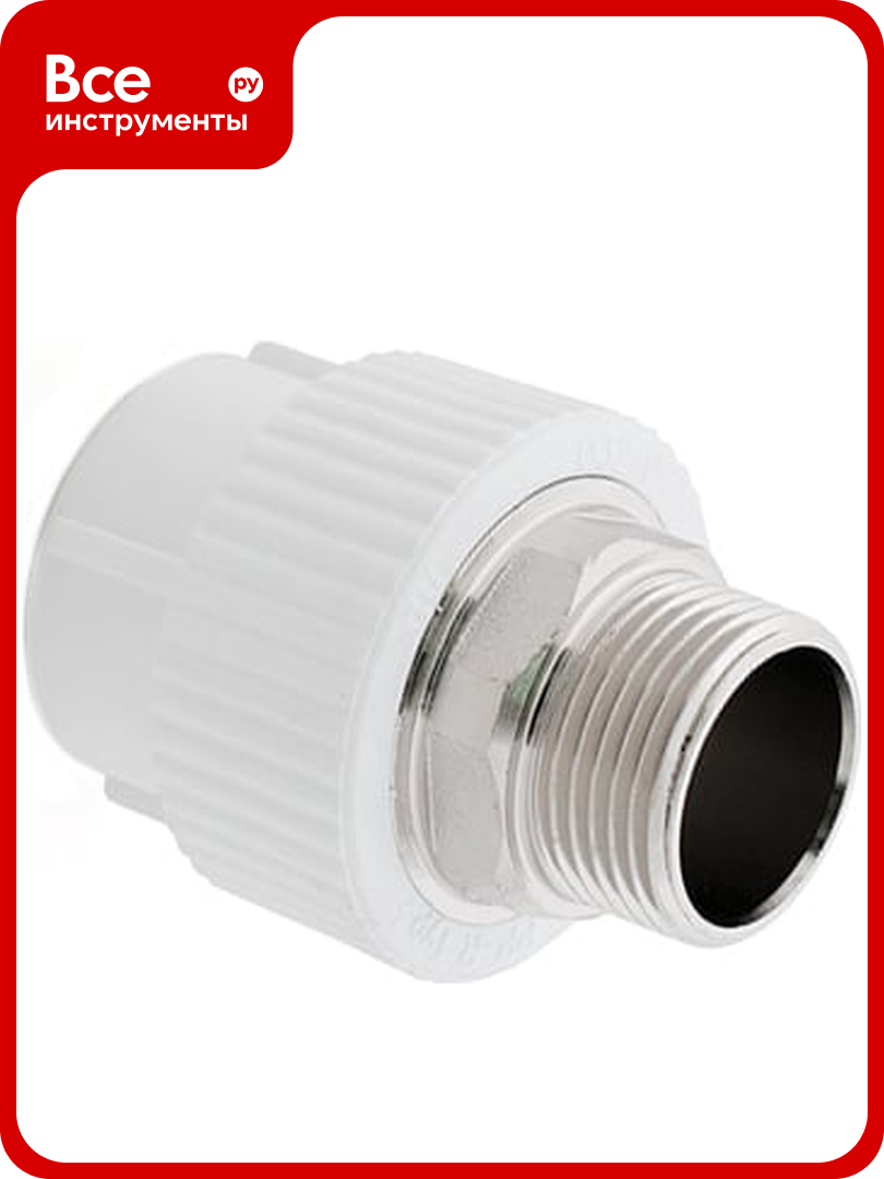 Муфта RTP PN25 комбинированная, наружная резьба, D110х4 мм под ключ 19165 для соединения труб и трубопроводов