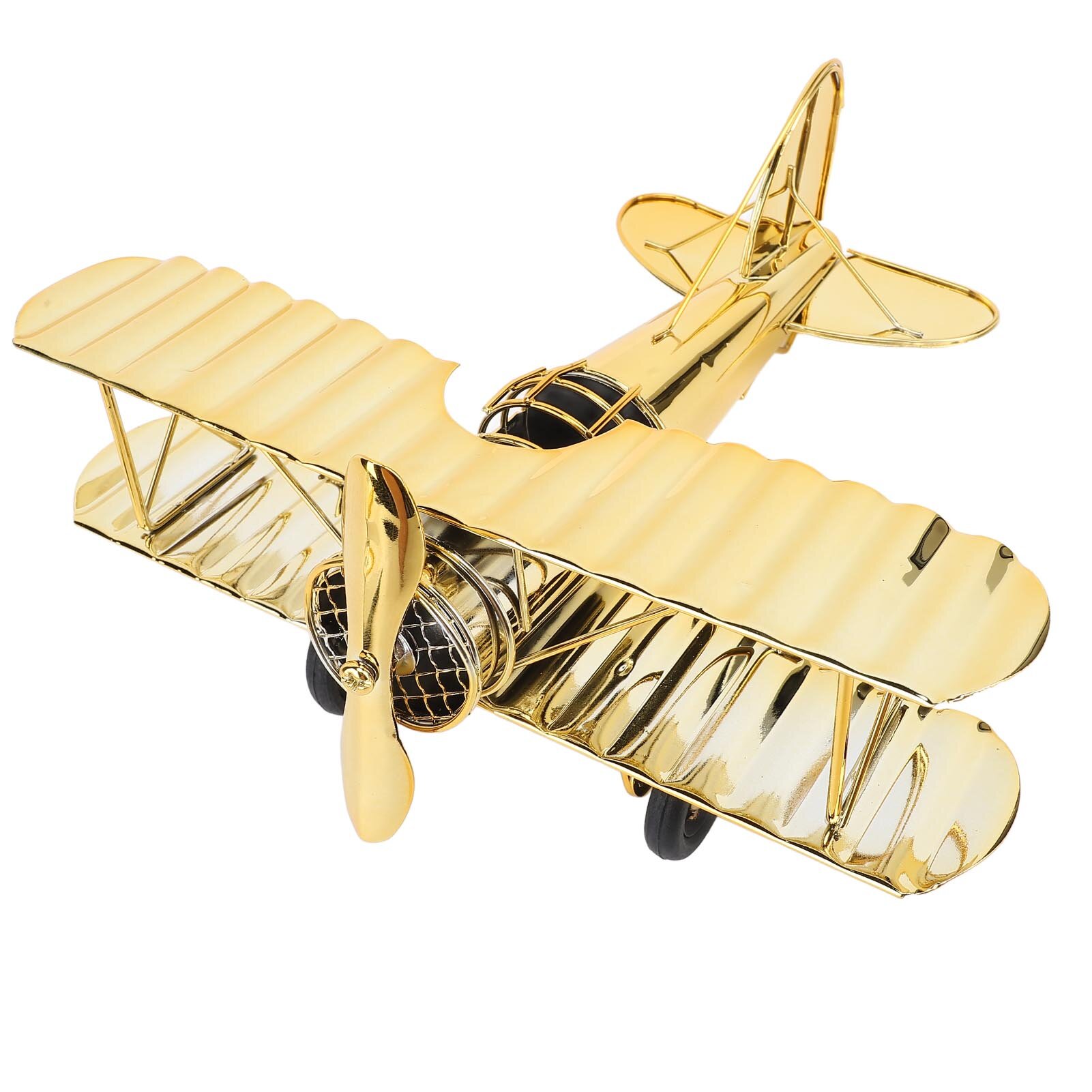 Большая винтажная модель самолета, имитация ретро-железного самолета, орнамент, декоративный самолет, домашний декор для гостиных, кабинетов, тумбочек для телевизоров, позолоченных