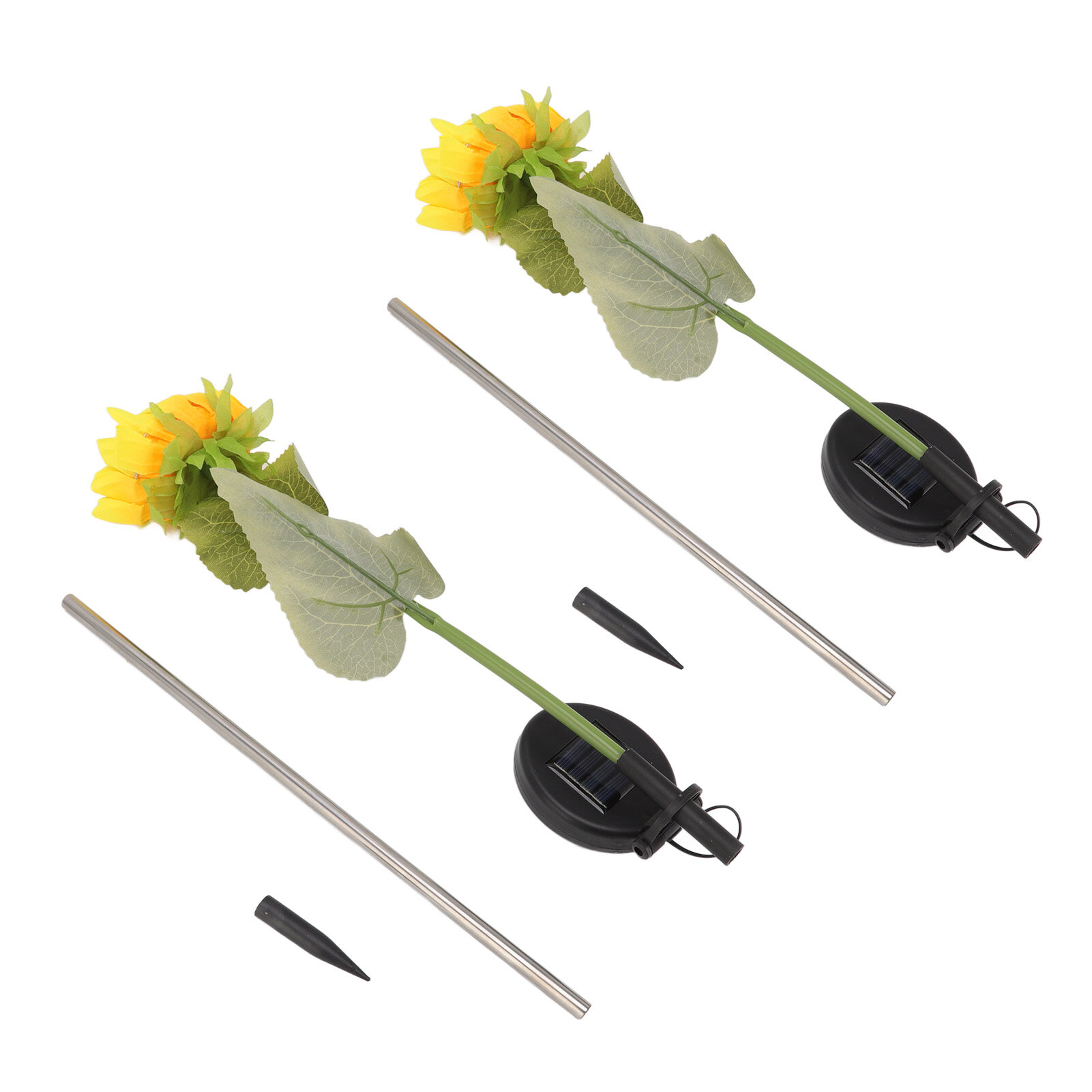 2шт солнечные фонари подсолнечника IP65 водонепроницаемый светодиодный светильник с низким энергопотреблением декоративные солнечные цветы цветы для наружного сада