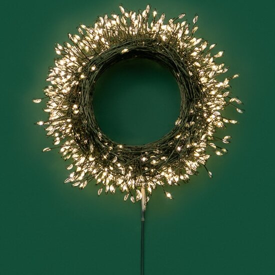 Светодиодная гирлянда Neon-night "Роса" "Фейерверк" с контроллером 40м 1000 LED теплый белый IP20 на катушке, зеленый провод