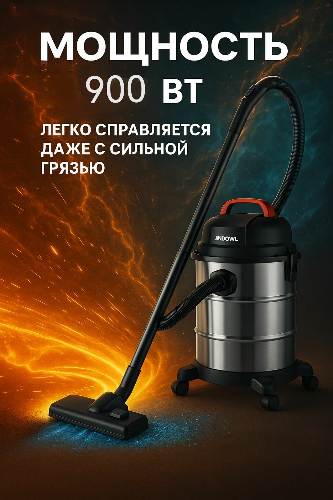 Строительный пылесос для мастерской, сухой и влажной уборки