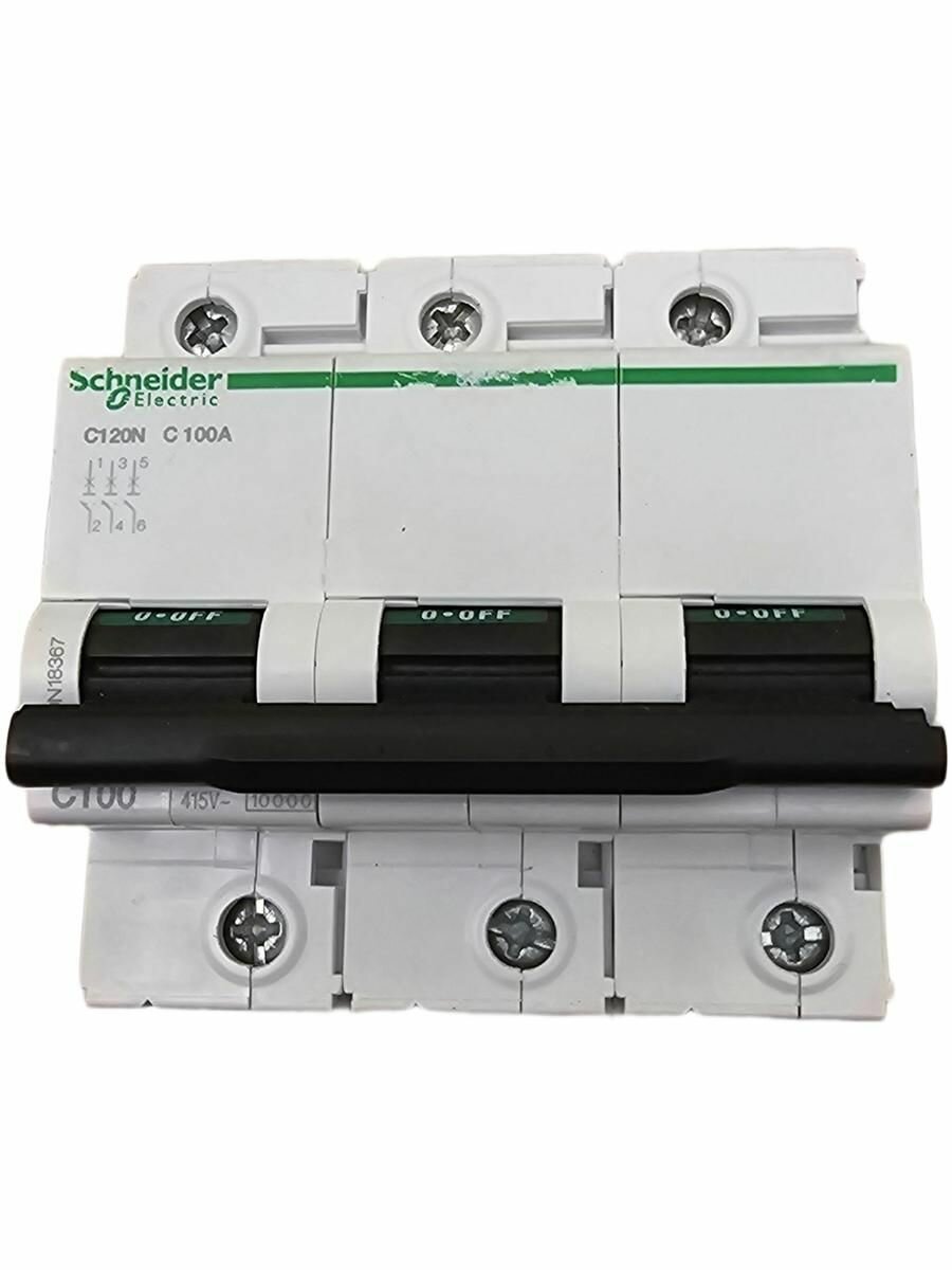 Автоматический модульный выключатель Schneider Electric 3полюса C 100А 10кА Acti9 C120N A9N18367
