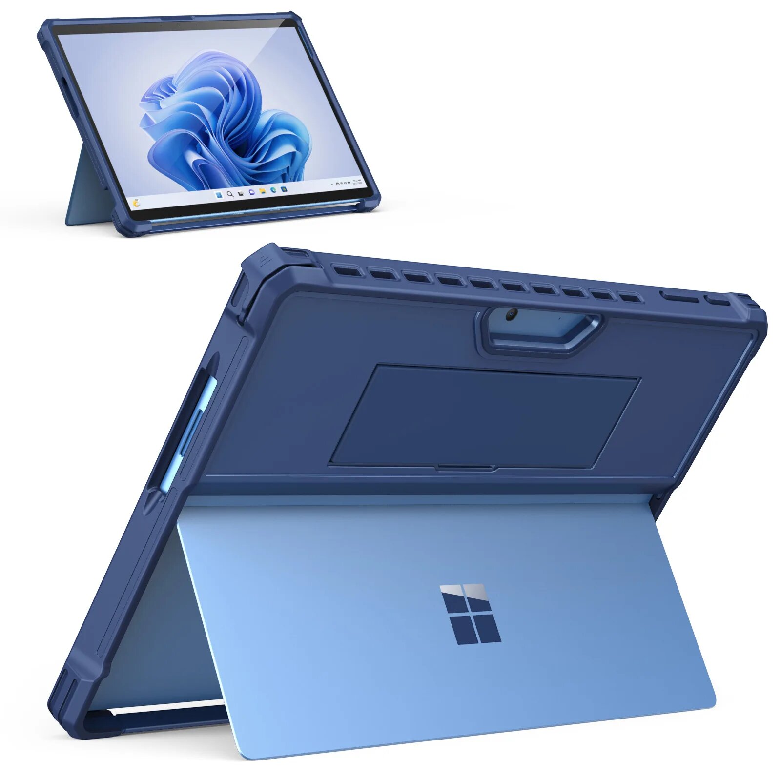 Чехол для Microsoft Surface Pro 9 / Pro 9 5G 13 дюймов 2022 "все в одном Защитный Прочный чехол Чехол с ручным ремешком корпус для, Синий, Surface Pro 9 2022