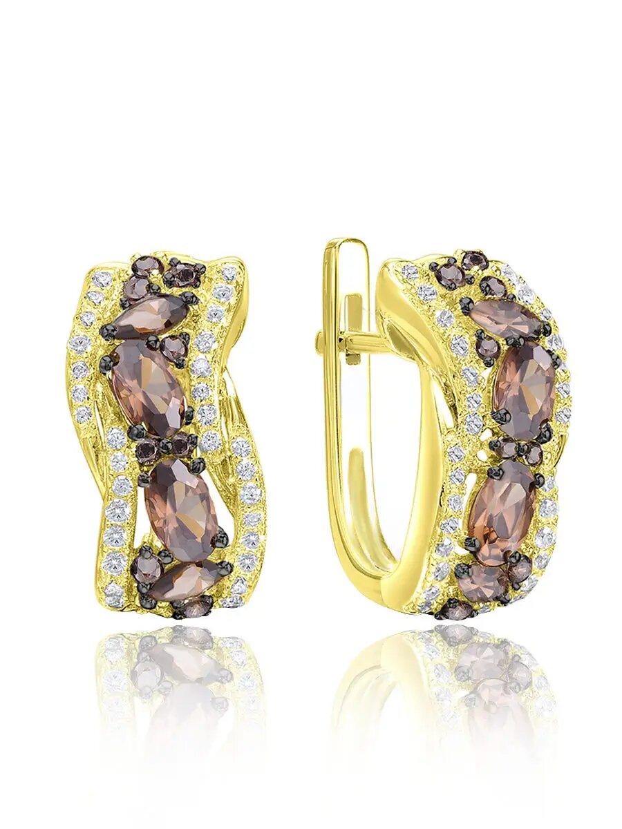 Серьги, серебро, 925 проба, фианит, нанокристалл