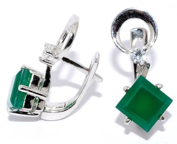 Подвеска для серег Silver WINGS, серебро, 925 проба, агат, фианит