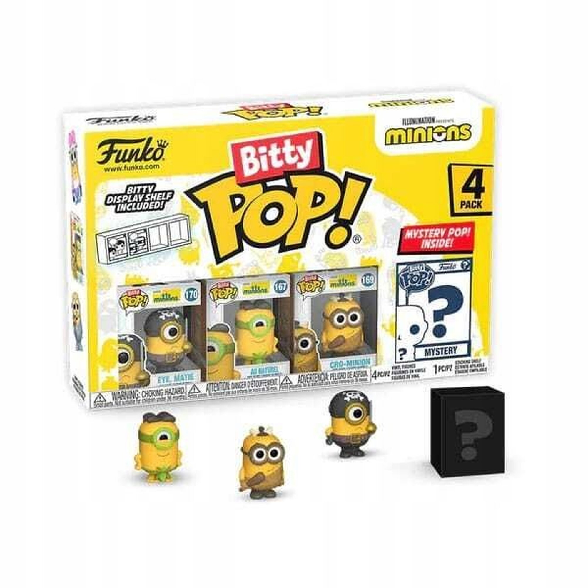 Фигурки Funko Bitty Pop - Набор из 4 фигурок Minions Eye Matie - Фанко Миньоны