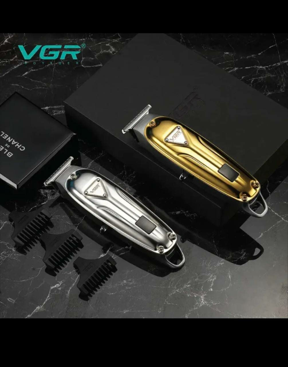 Триммер VGR V-062, для бороды и усов, нержавеющая сталь, зарядка 2ч