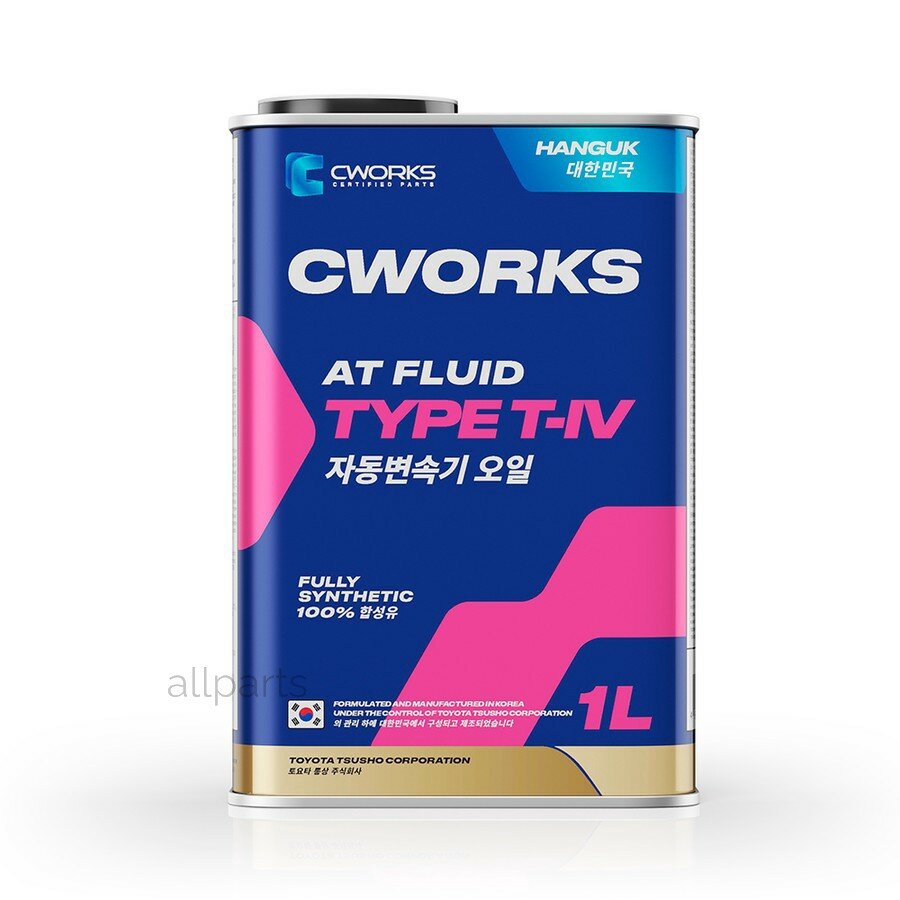 CWORKS A22HR4001 Масло трансмиссионное HANGUK CWORKS ATF TYPE T-IV, 1л.