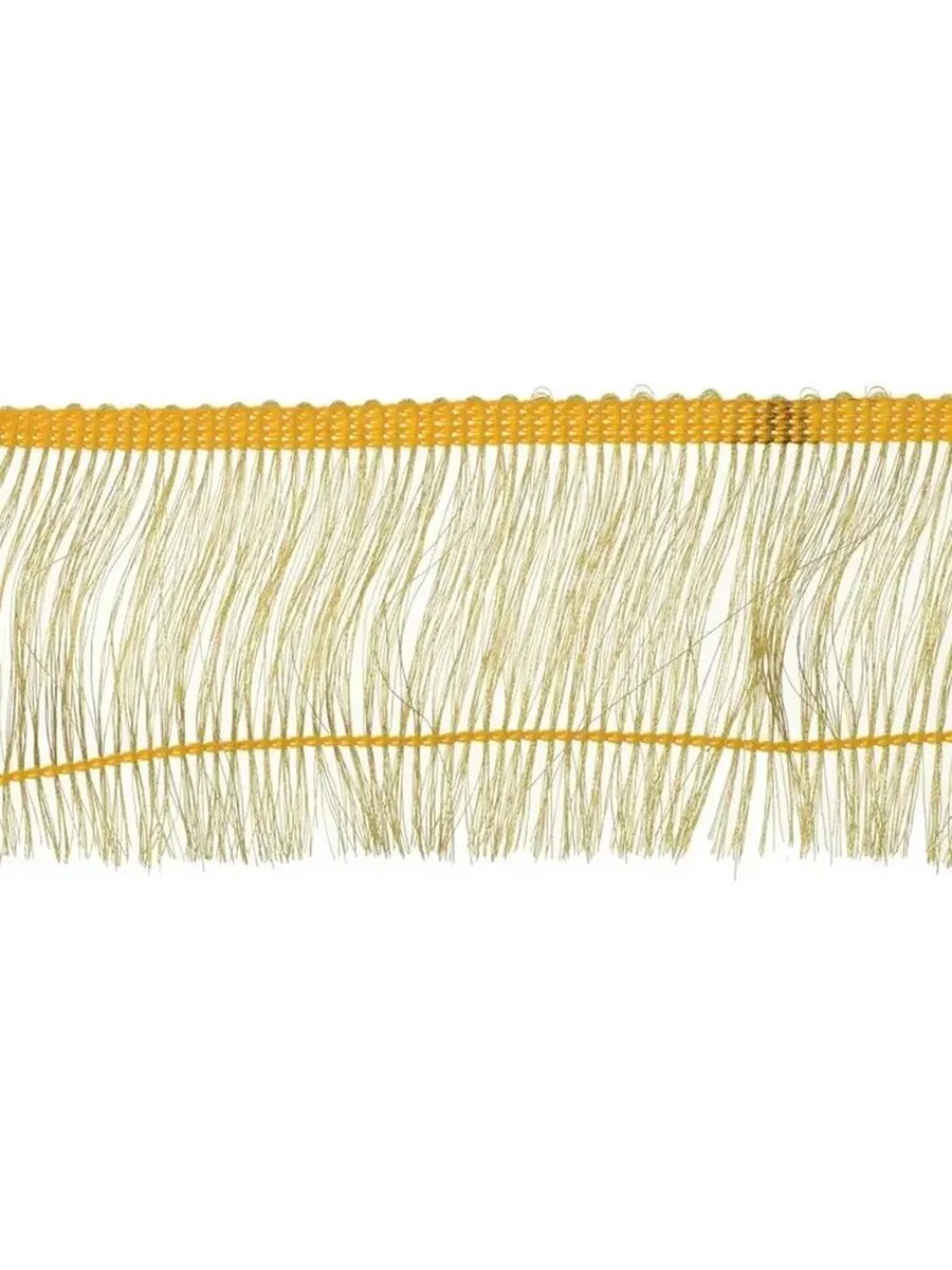 Золотая тесьма с бахромой 6 см, 25 м