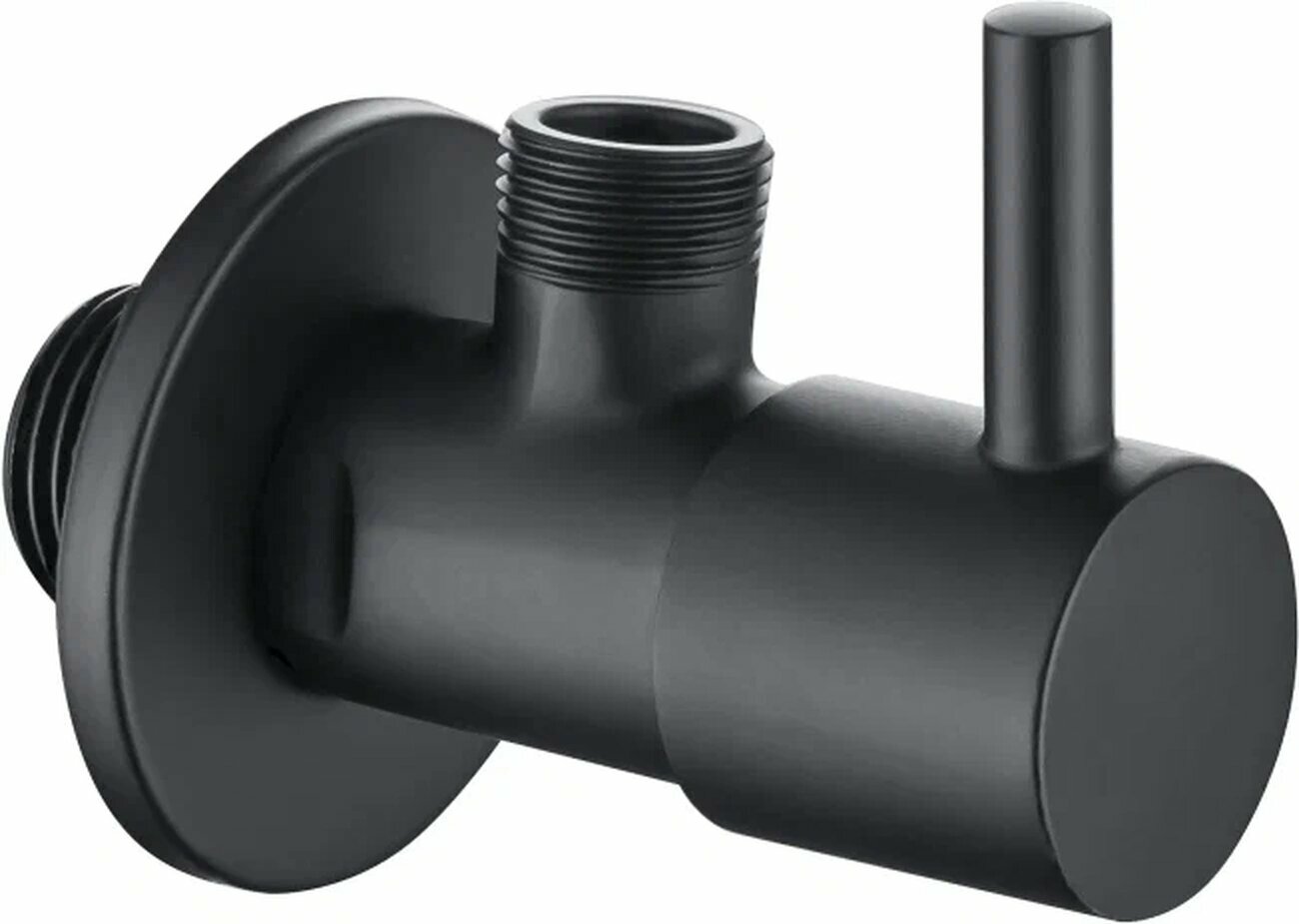 Вентиль угловой с рычажным выключателем Aquatek AQ2450MB черный, латунь