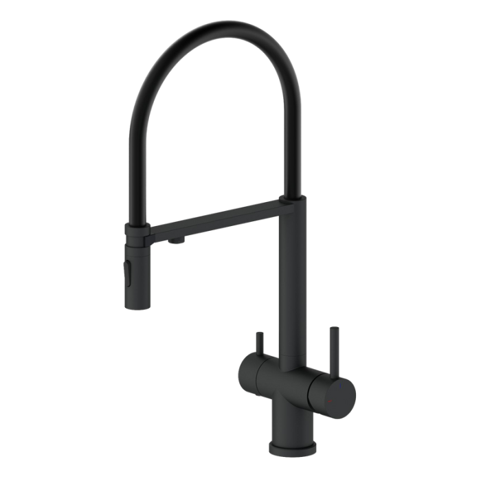 Смеситель для кухни Wonzon & Woghand WW-88458009-MB с гибким изливом, матовый черный