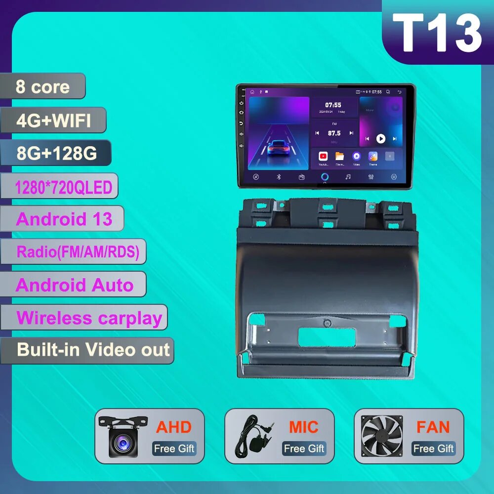 Android 13 Автомобильный радиоприемник Мультимедийный плеер для MAZDA Demio T13 8G 128GB AHD