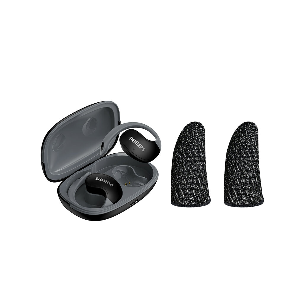 Беспроводные наушники PHILIPS черные, waterproof, sweatproof, game finger sleeves