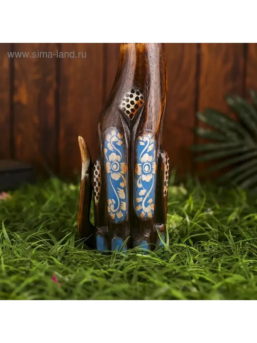 Цветная деревянная статуэтка кошка, 40 см