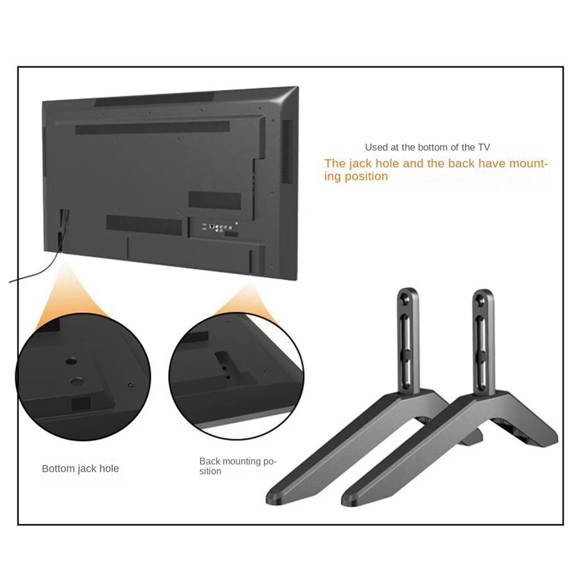 AA58 Универсальная подставка для телевизора, настольные ножки для телевизора Vizio, Samsung, LG TCL Hisense с винтами