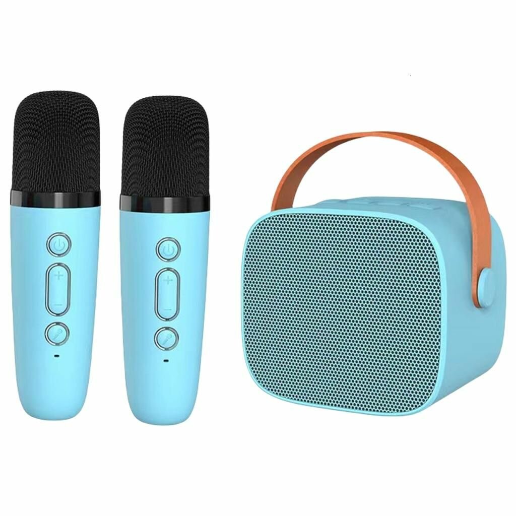 Детский беспроводной микрофон с колонкой, Синий