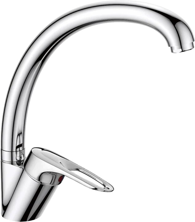 Смеситель для кухни Haiba HB04 HB4104 с поворотным изливом, хром, глянцевый, однорычажный, латунный, с керамическим картриджем