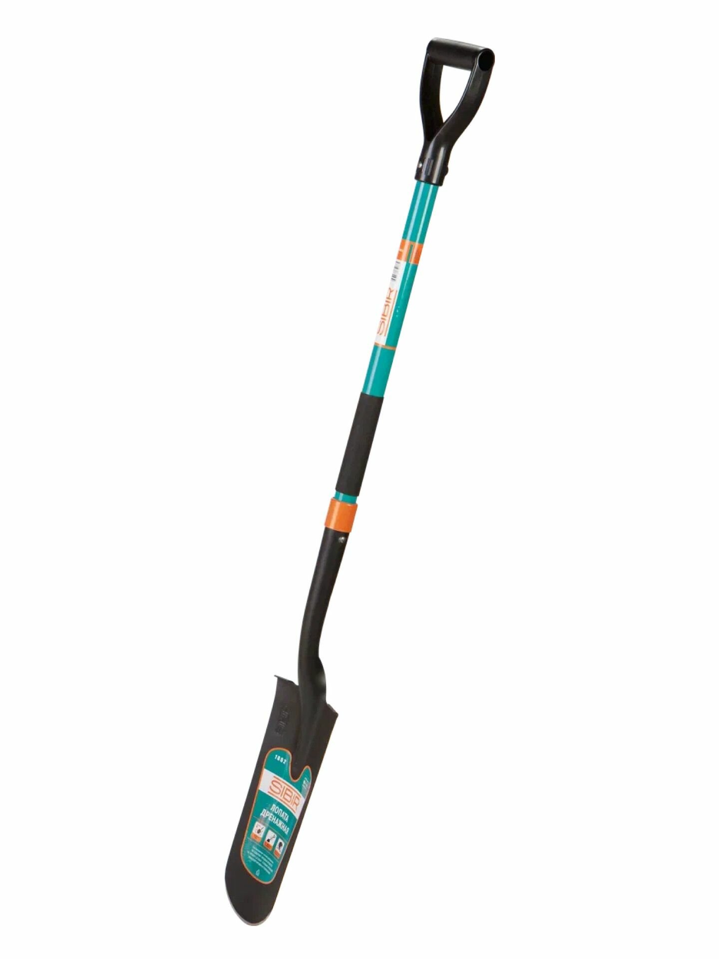 Лопата дренажная, острое лезвие, фиберглассовый черенок SIBIR 1802