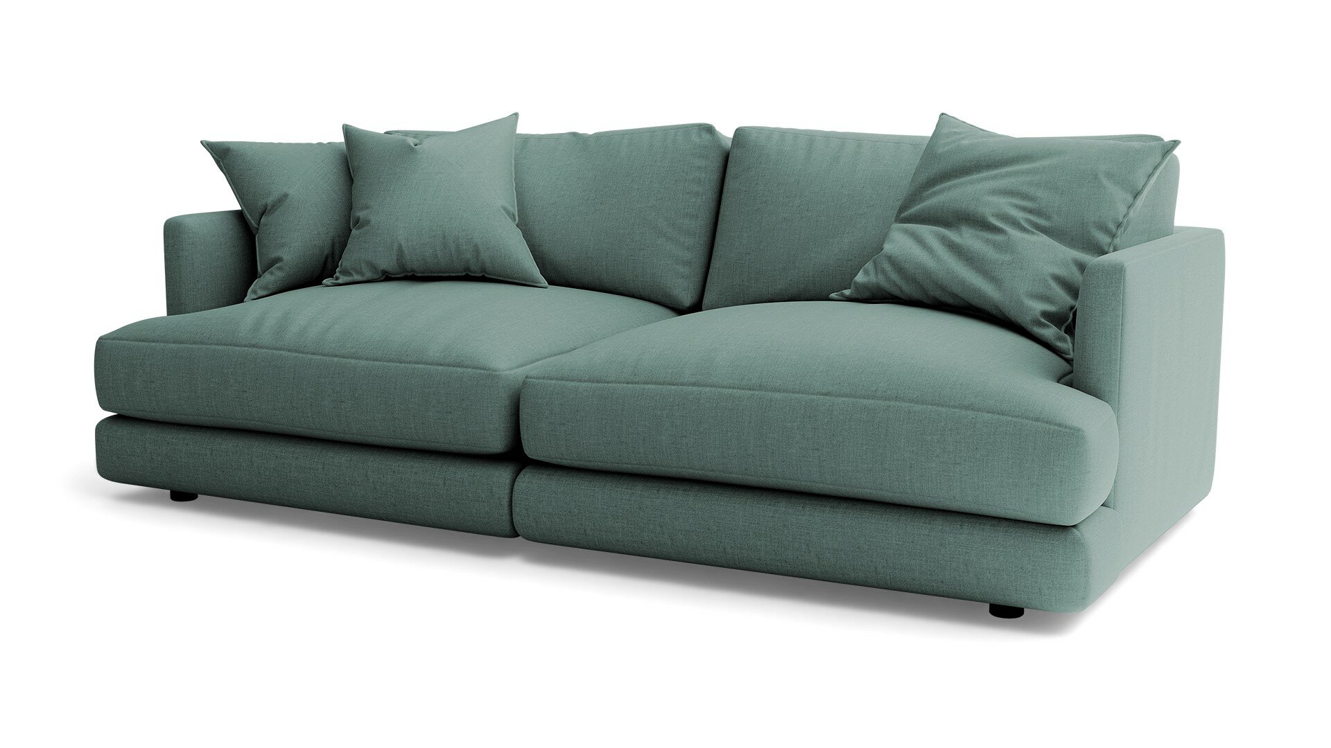 Диван Ибица 2 Strong Plus 07 NEW 212x102x67 см, бирюзовый Рогожка, еврокнижка