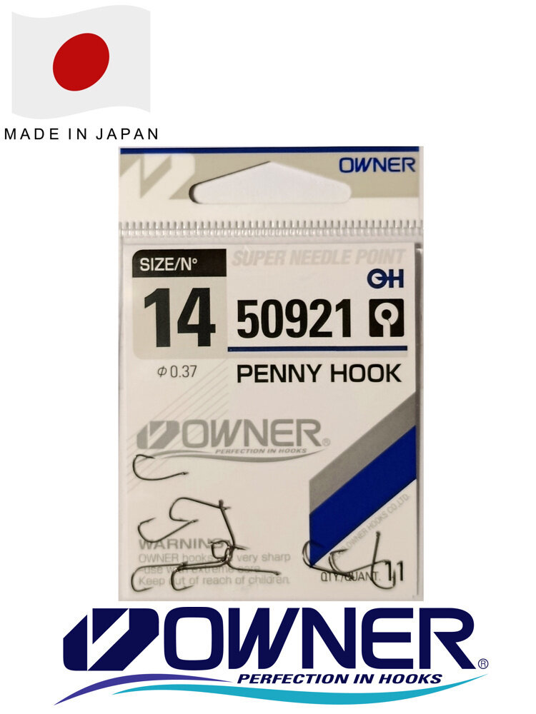 Крючки OWNER 50921 №14 PENNY HOOK / Крючок, Овнер, одинарные для рыбалки