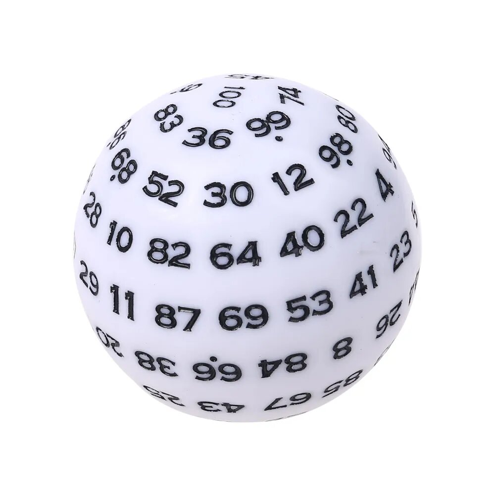 Игральные кости, Кубик с 100 гранями - белый