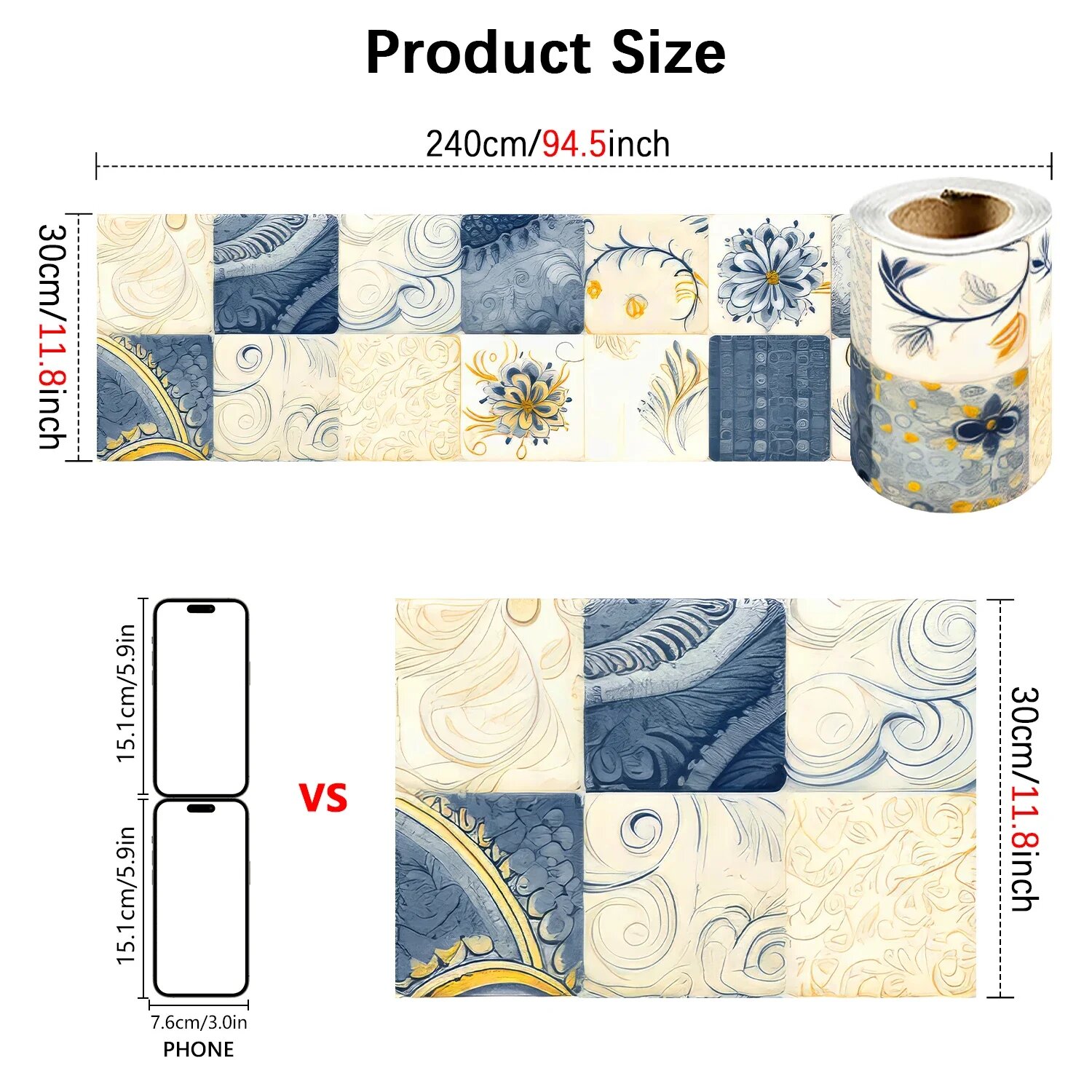 Керамическая плитка в богемном стиле, наклейки на стену, Peel & Stick, художественные наклейки для ванной комнаты, кухни, фартук, декор, линия талии, плинтус