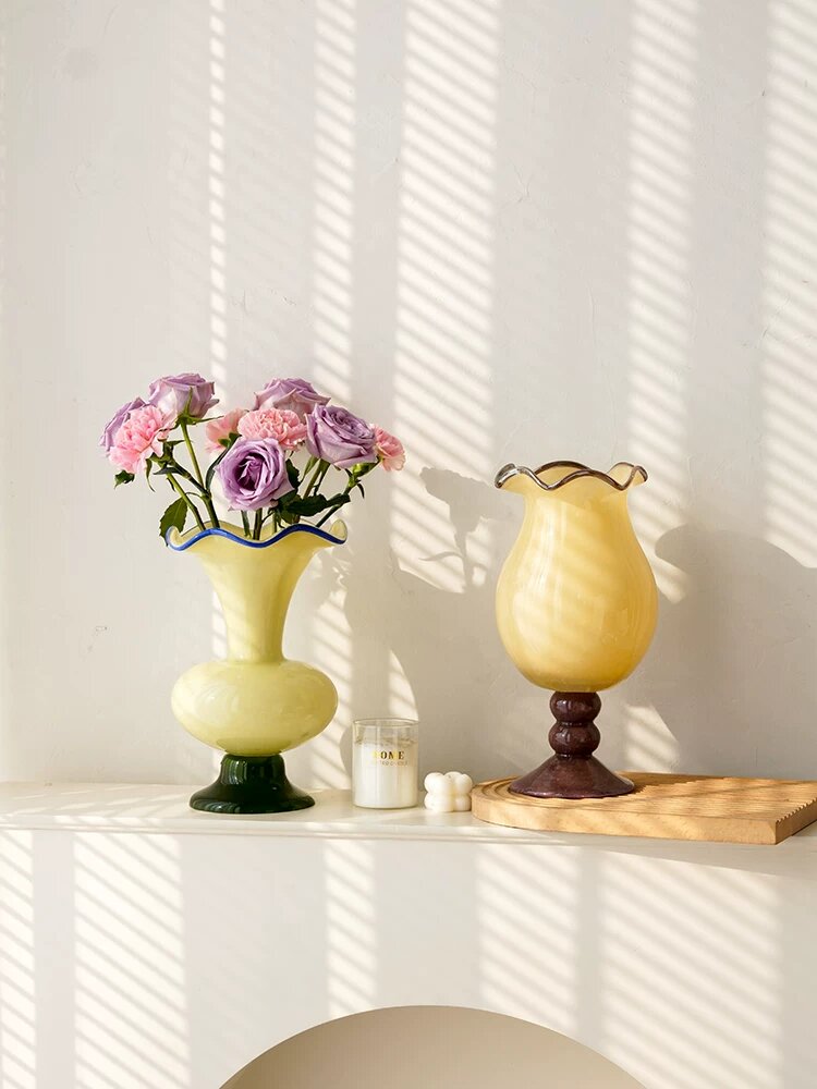 Французская средневековая ниша, высококачественная стеклянная ваза, ваза с ветровой лампой Fenton, ваза с