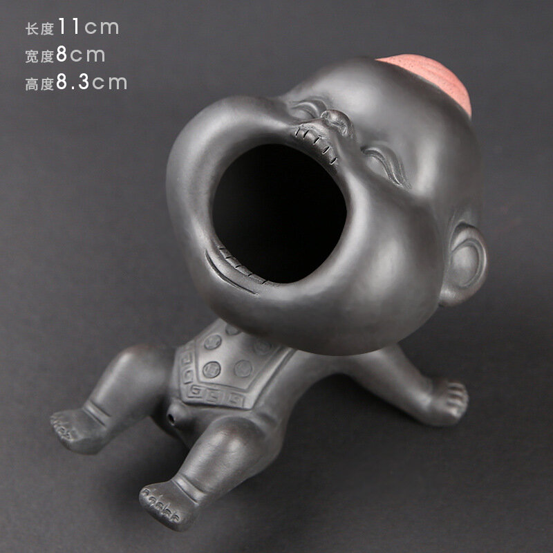 Креативная фиолетовая глиняная игрушка мальчика, писающего, для домашнего использования, украшение для чайного стола, веселая игрушка, писающий мальчик, аксессуары для чайной игры и кунг-фу