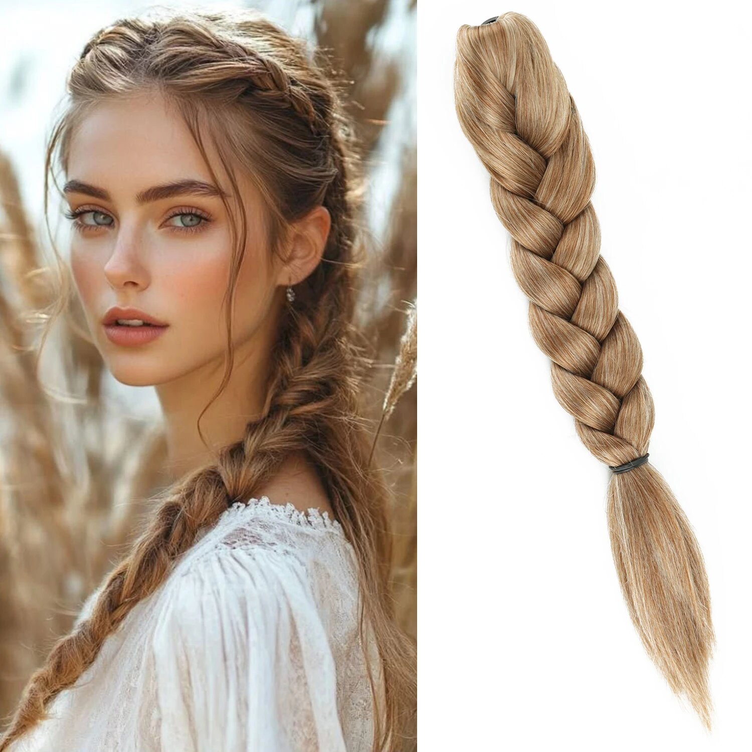 Синтетическая 14-дюймовая длинная закрученная коса, зажим для наращивания хвоста, пушистый термостойкий хвост, аксессуары для волос для женщин