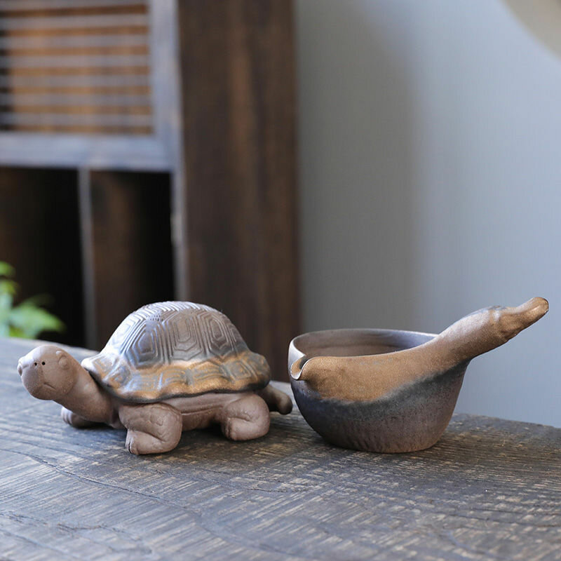 Японский стиль грубой керамики, позолоченный чайный фильтр, интегрированный фильтр для чая, разделитель, чашка для чая, фильтр для чайных листьев, украшение для чайного питомца