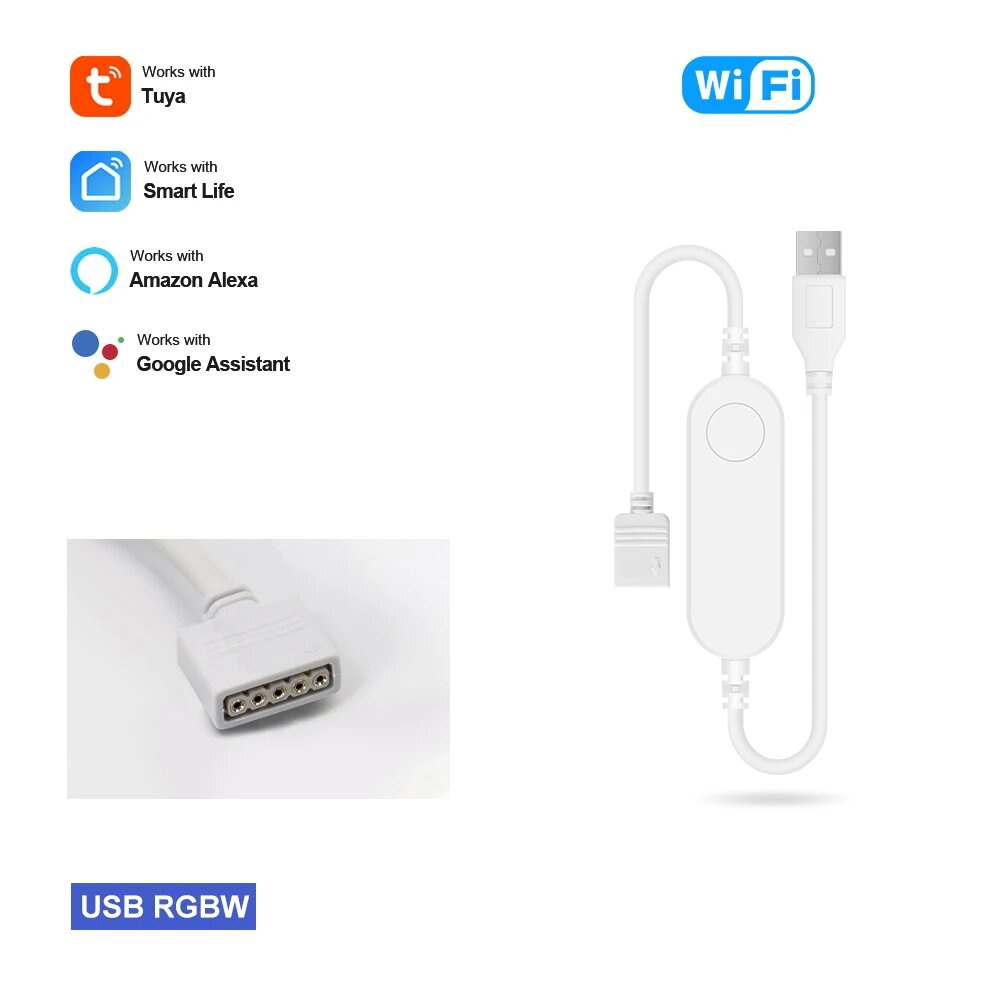 Светодиодный контроллер Tuya WiFi Zigbee 3.0 DC5V 4pin RGB 5pin RGBW 3Pin WS2812b WiFi 5V RGBW 5Pin