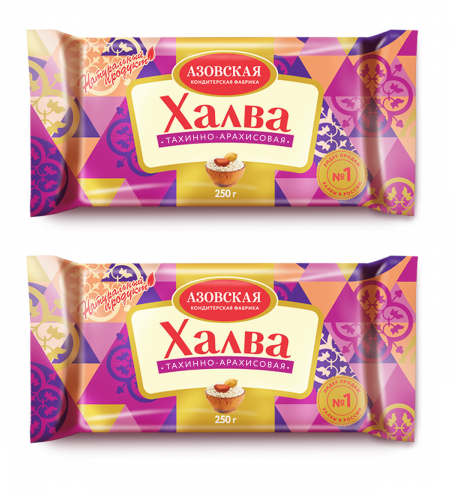 Азовская кондитерская фабрика Халва тахинно-арахисовая, 250 г, 2 уп