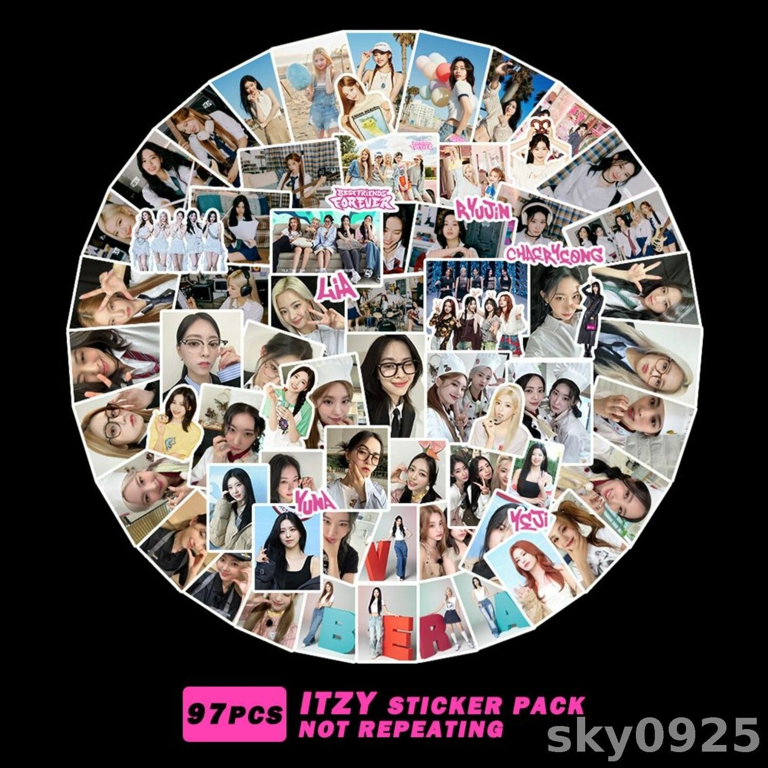 Итзи 97шт. Альбом BEST FRIENDS FOREVER K-pop Merch, набор водонепроницаемых виниловых фотонаклеек в стиле аниме