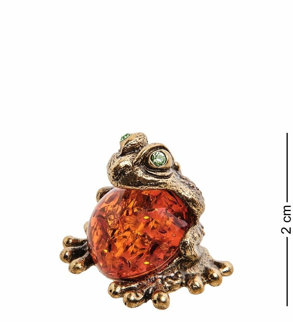 Фигурка Лягушка сидящая (латунь, янтарь) A2163640 Народные промыслы, бронзовый