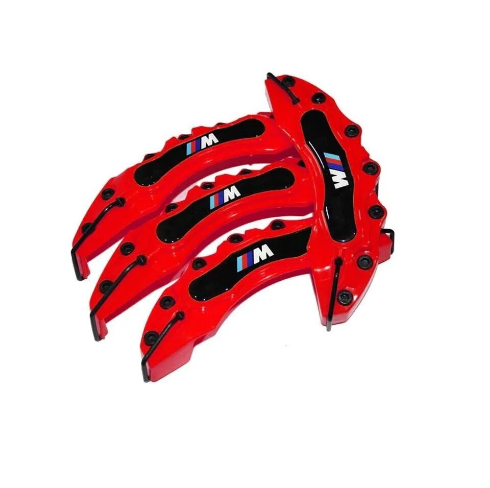 Wencileyn Суппорты тормозные, арт. Красный BMW M серии Крышки тормозных суппортов для автомобиля, защитные наклейки на диск, передние и задние, модификация колесных дисков, автомобильные аксессуары, 4 шт.