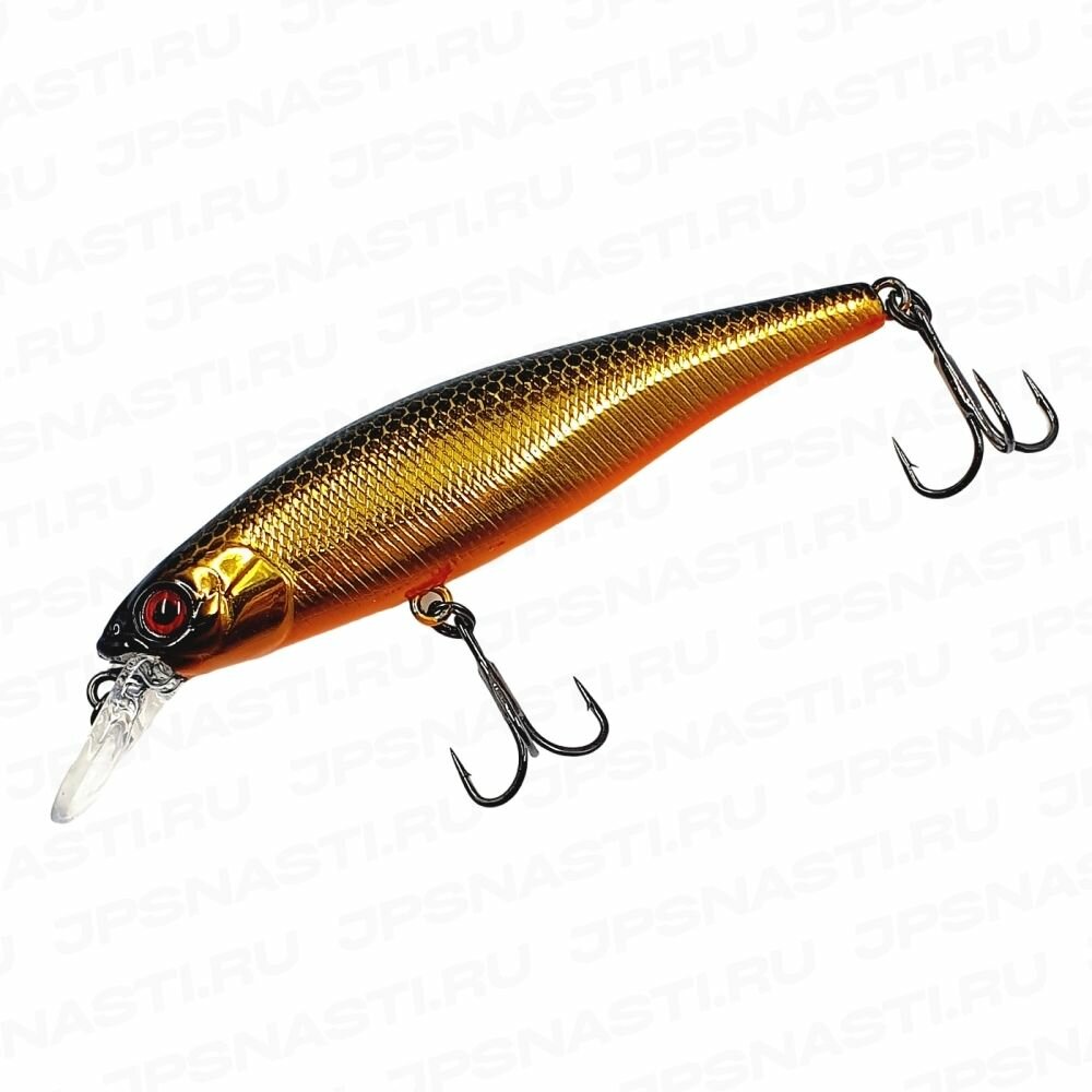 Универсальный японский воблер для рыбалки Jackall Squad Minnow 80, 9.7 г, hl gold black / Рыболовные приманки для ловли хищника / Воблеры на щуку