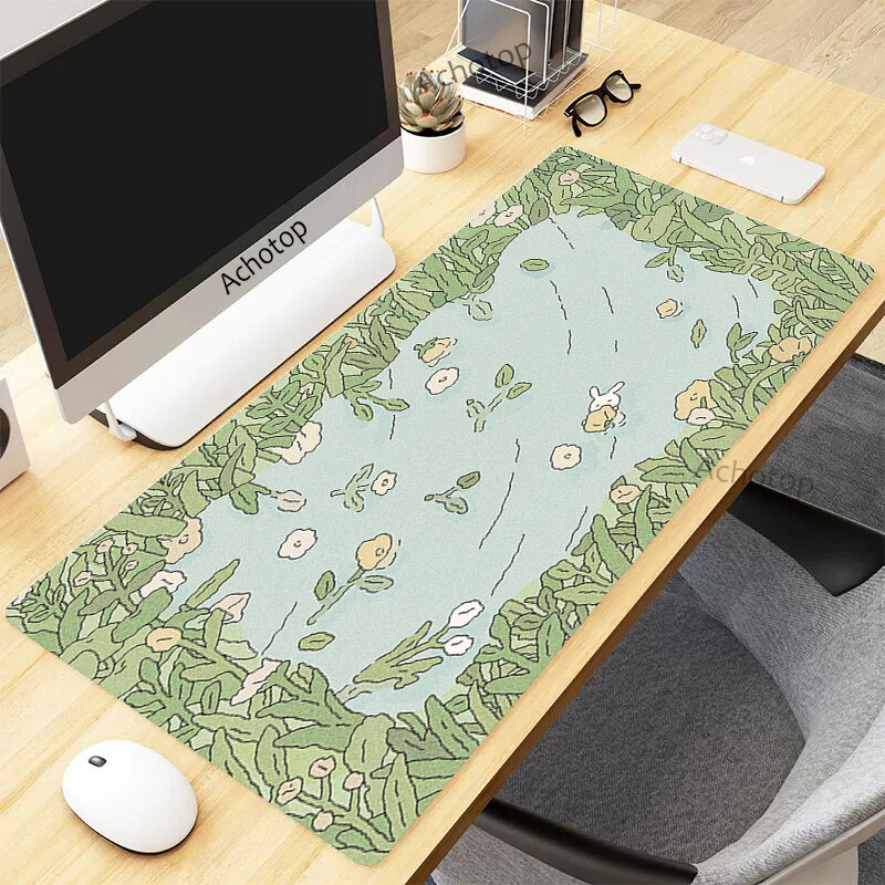 Игровые коврики с мышками 900x400x3mm аниме, голубой, светло-розовый, XXL