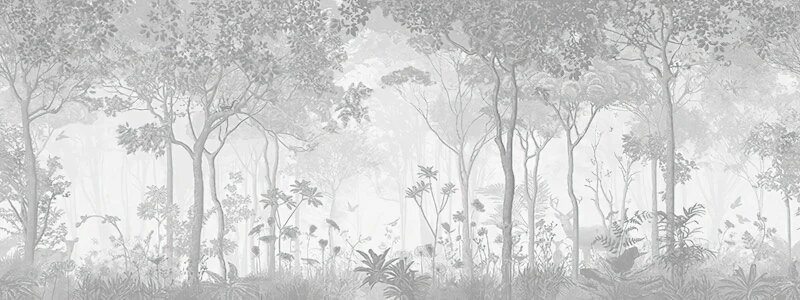 Шелковые обои Beibehang черно-белые лесные линии для столовой 1199929442, matte canvas