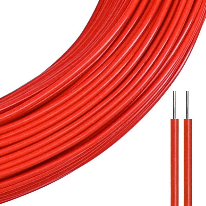 Одножильный посеребренный провод Hi-Fi OFC медный кабель 26AWG Sq0.12, Red, 2 meters