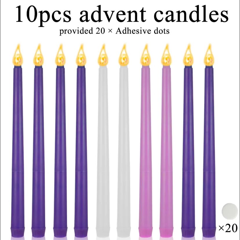 Flameless LED Advent Candles 1 штука 10pcs set of 4